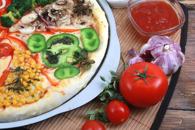 Home made pizza stock image. Image of drink, circle, party - 42289137