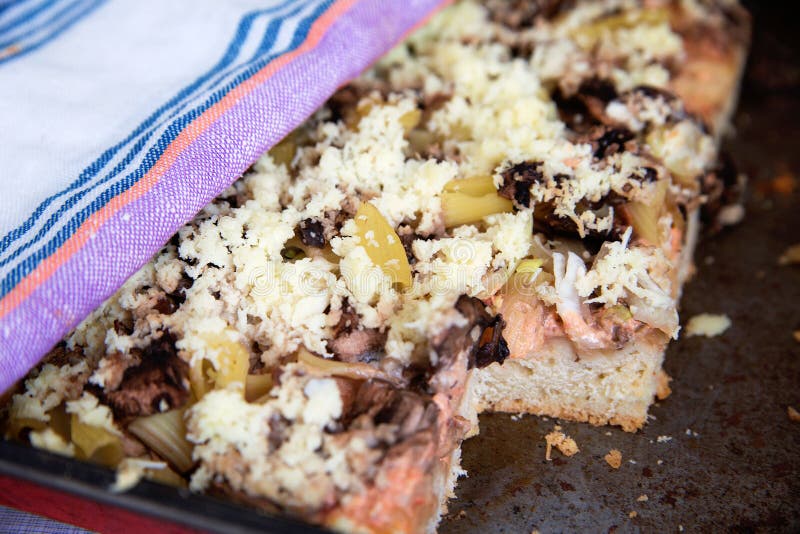 Home-made Pizza on the Table Stock Photo - Image of closeup, cooking ...