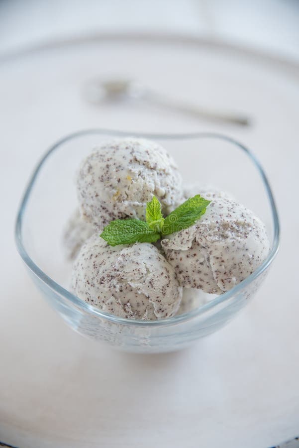 Home Made Poppy Seed Lemon Ice Cream Stock Photo - Image of milk ...