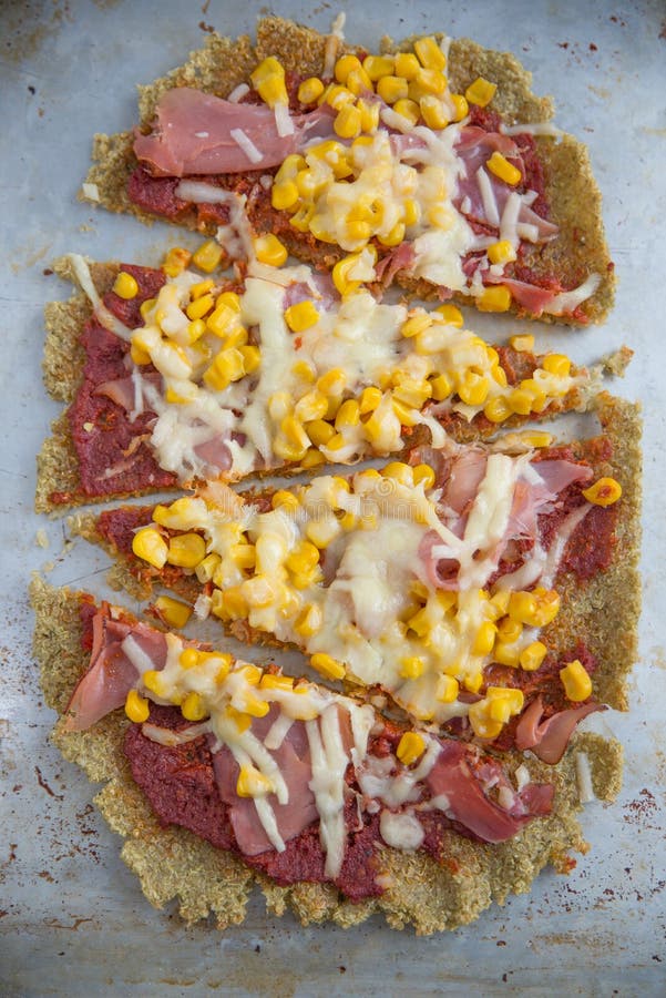 Home made quinoa Pizza stock image. Image of golden, grain - 67460361