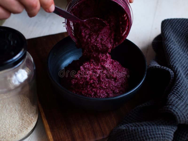 Home Made Roast Beetroot Puree. Natural Light Stock Photo - Image of ...