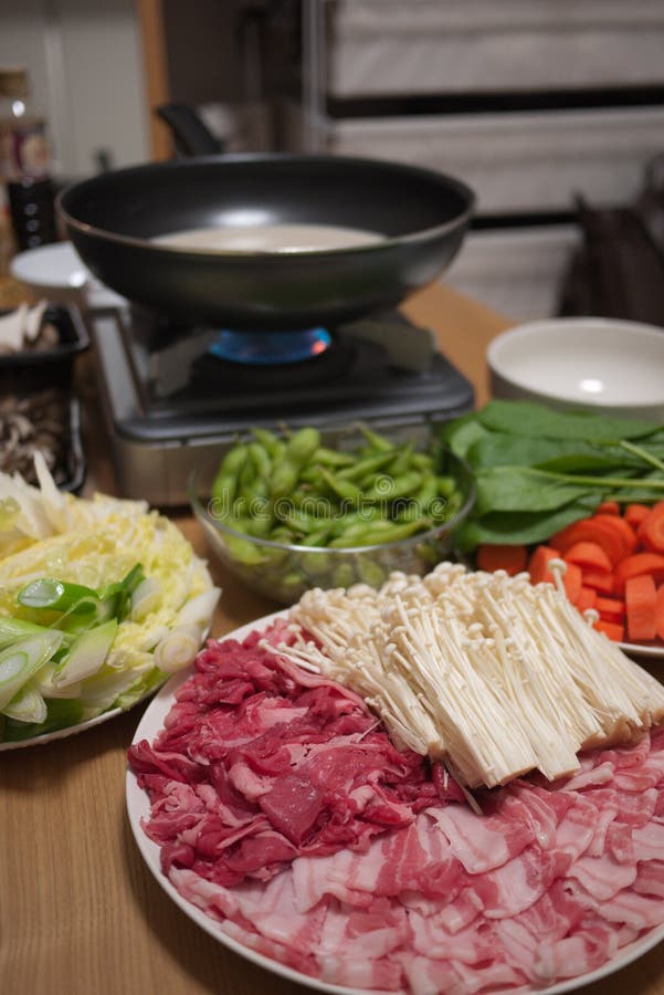 Home-made shabu shabu stock image. Image of cooking, cook - 14770123