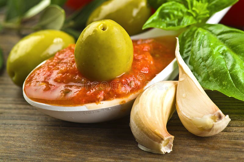 Home made souce stock photo. Image of white, pepper, olives - 20090062