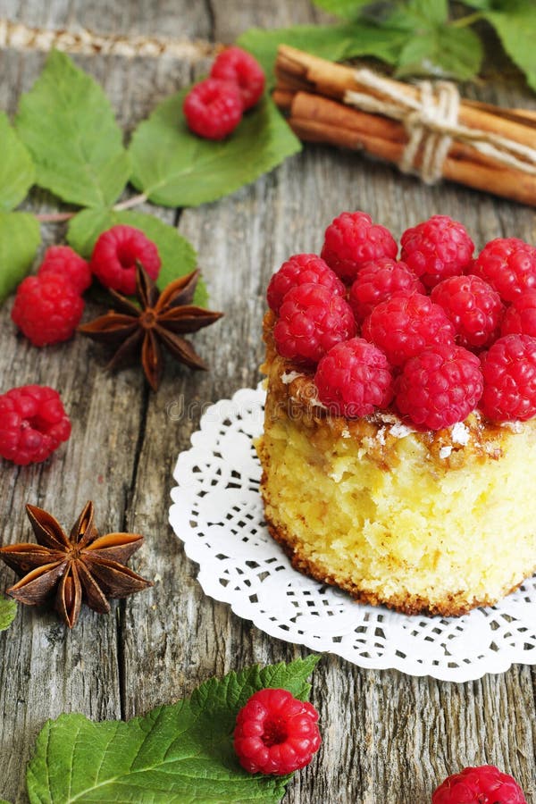 Home Made Sweet Cake with Raspberry Stock Photo - Image of delight ...