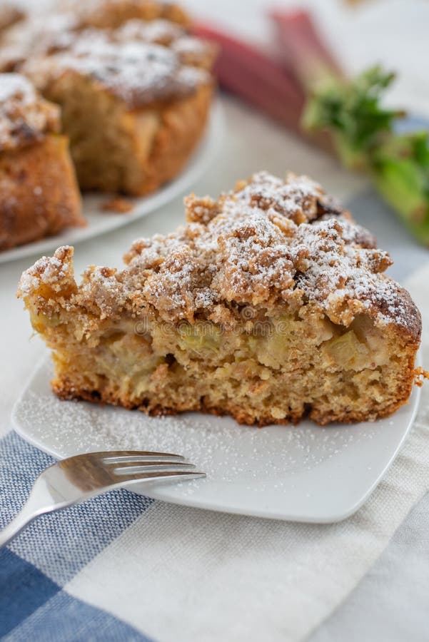 Home Made Sweet Rhubarb Cake with Fresh Rhubarb Stock Photo - Image of ...