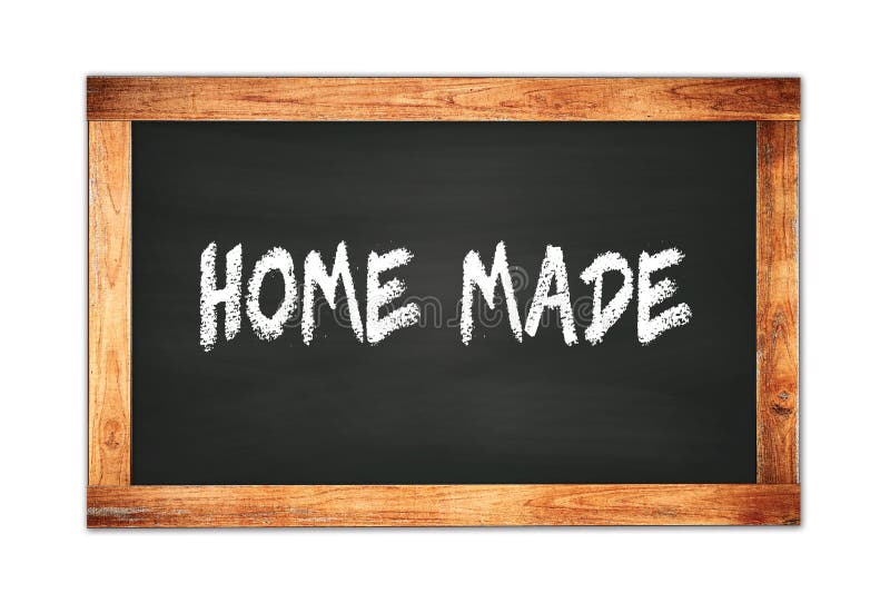 HOME MADE Text Written on Wooden Frame School Blackboard Stock ...