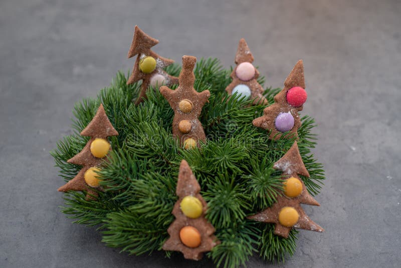 Home Made Traditional Christmas Tree Shaped Christmas Gingerbread ...