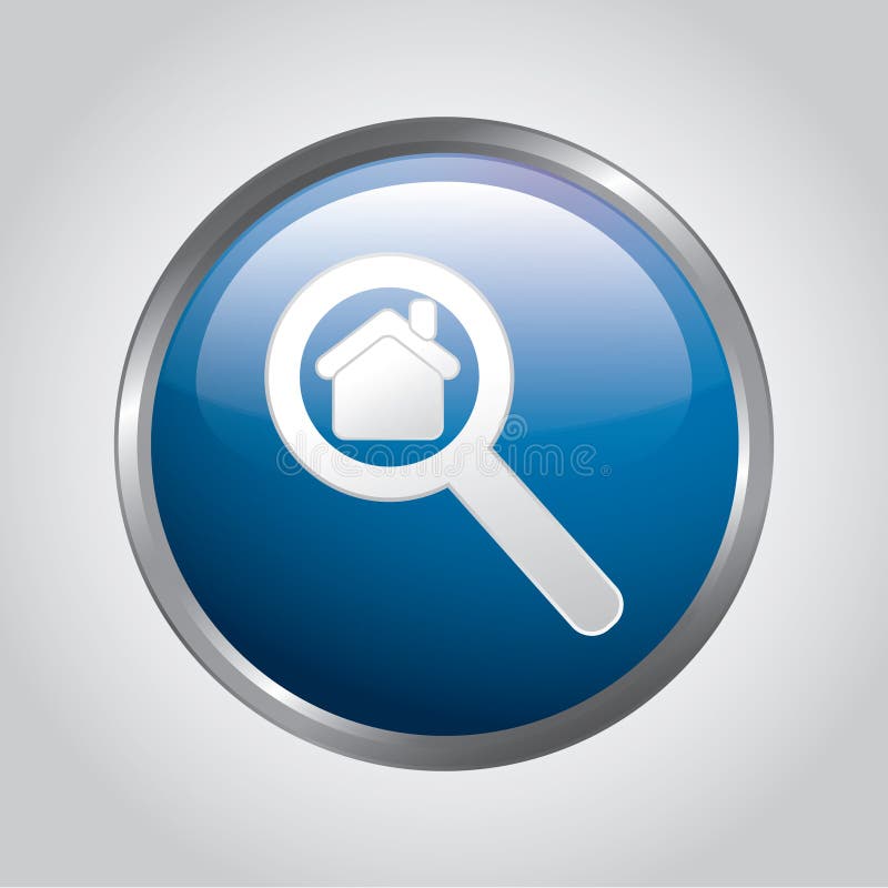 Home with Magnifying Glass. Vector Illustration Decorative Design Stock ...