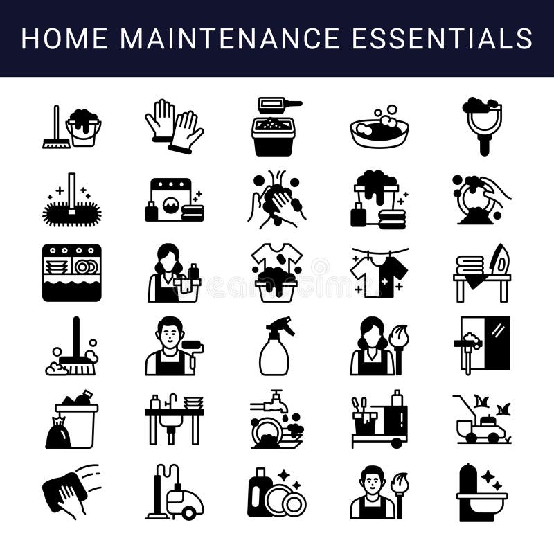 Home Maintenance Essentials Stock Vector - Illustration of organization ...