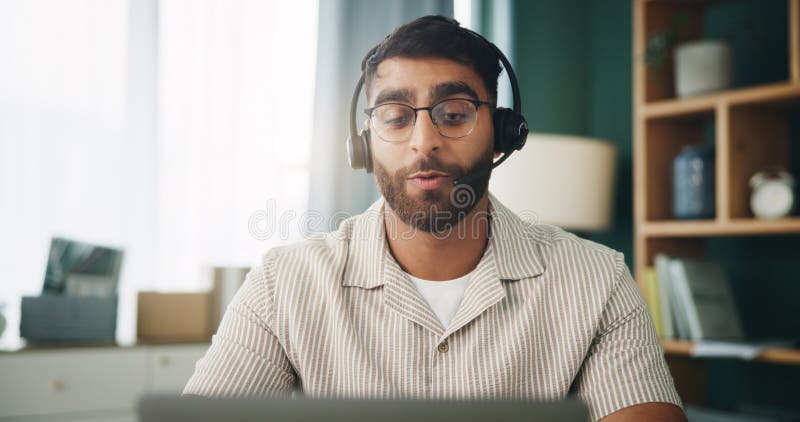 Home, Man and Laptop for Remote Work in Customer Service, it or Tech ...