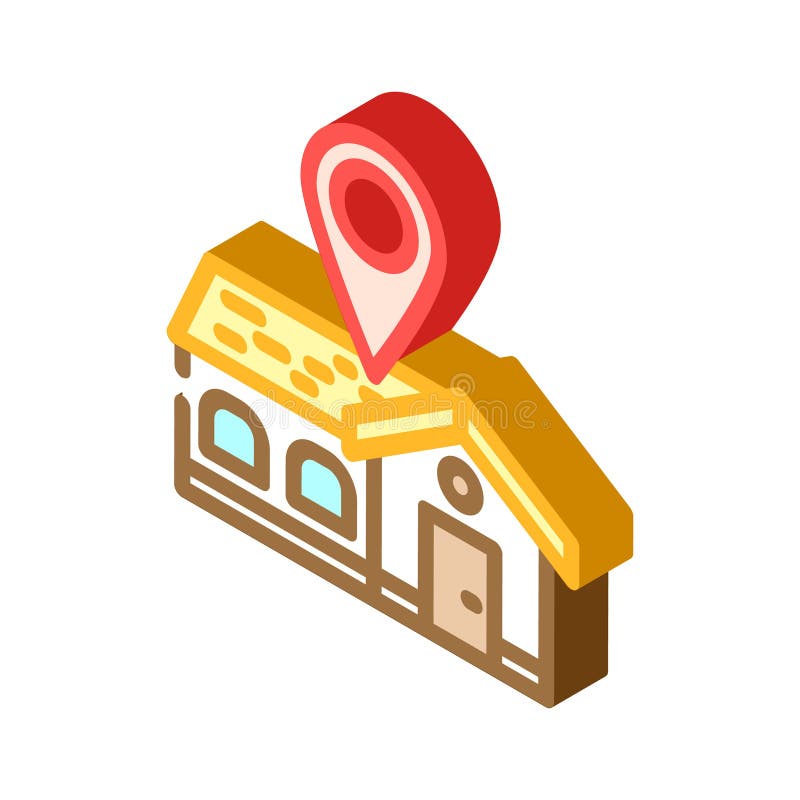 Home Map Location Isometric Icon Vector Illustration Stock Vector ...