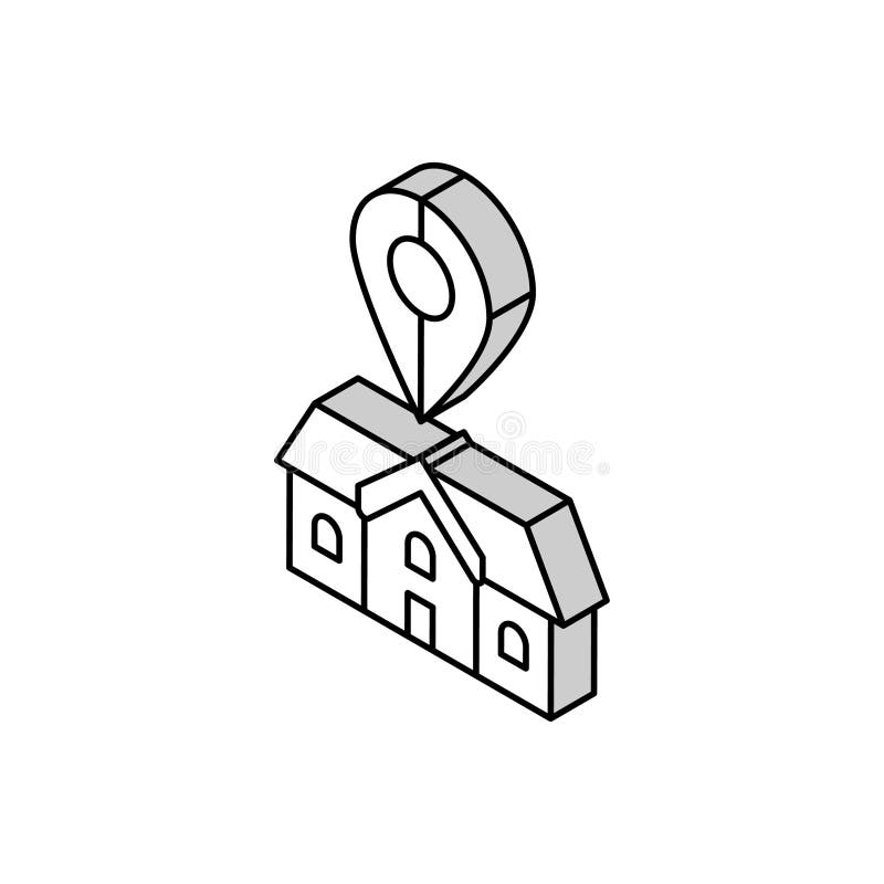 Home Map Location Isometric Icon Vector Illustration Stock Vector ...