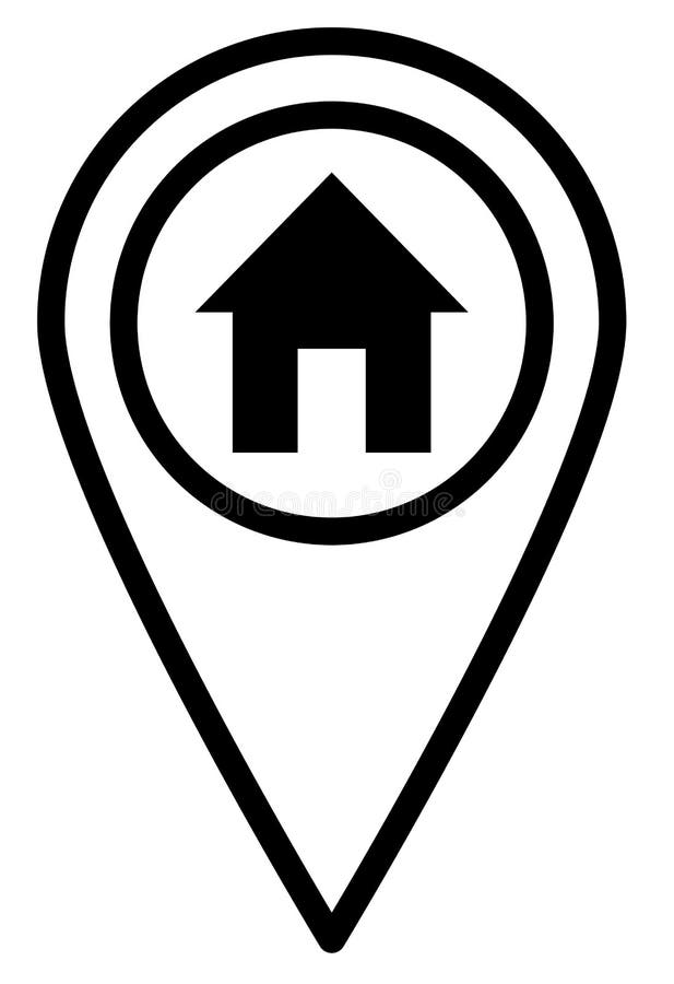 Home Map Pin. House Symbol in Map Pointer Stock Illustration ...