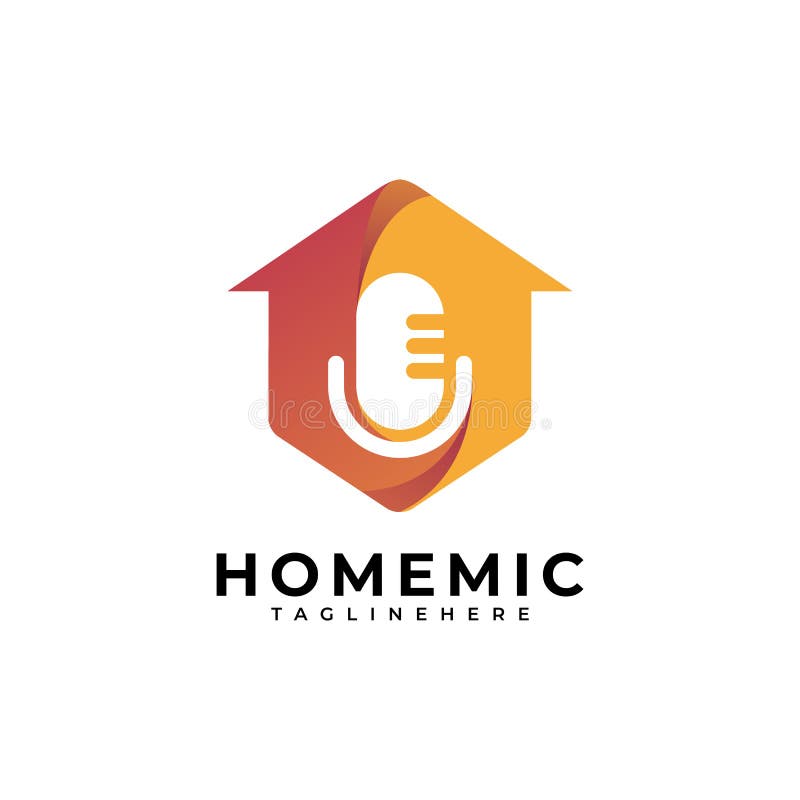 Home mic dual meaning logo stock illustration. Illustration of ...