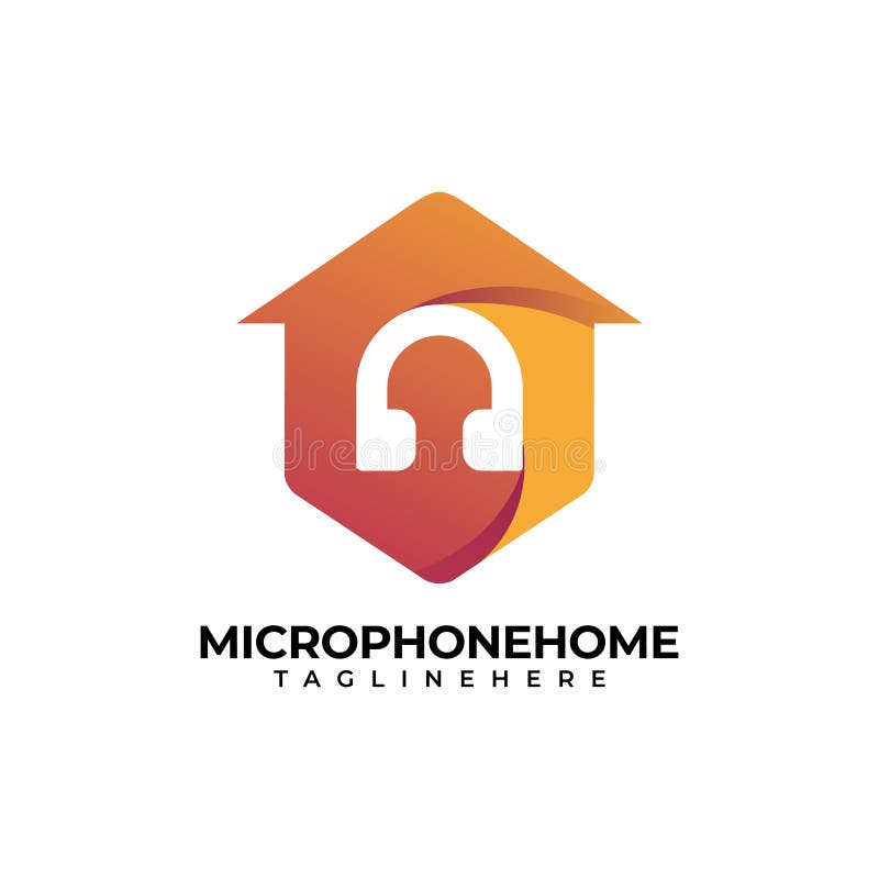 Home Microphone Dual Meaning Logo Stock Illustration - Illustration of ...