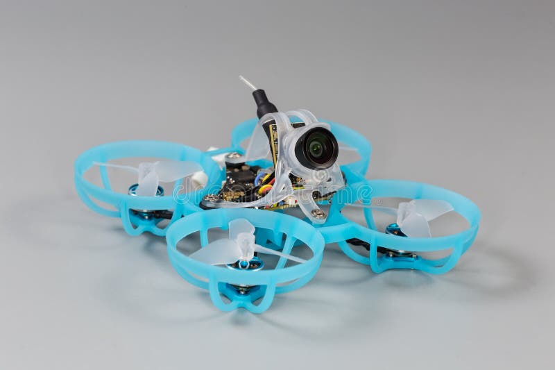 Home Mini FPV Whoop Drone with Camera on Gray Background Stock Image ...
