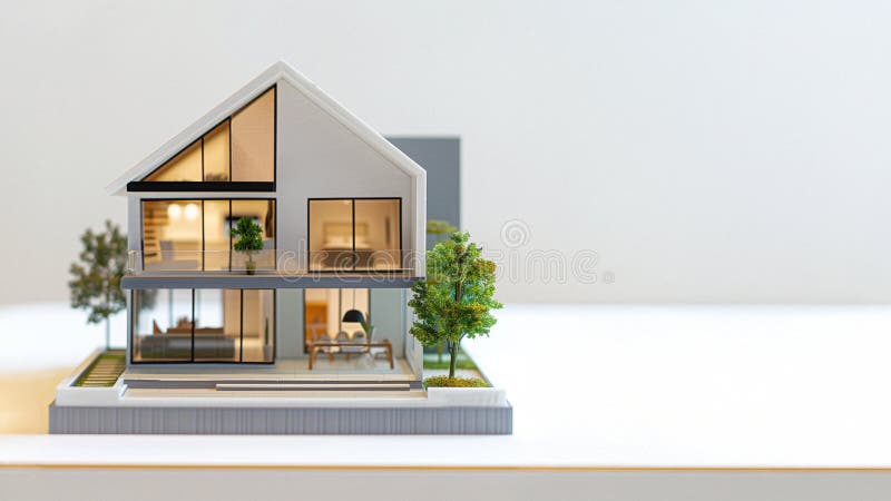 Home Miniature Prototype Object Real Estate Industry Small House on ...