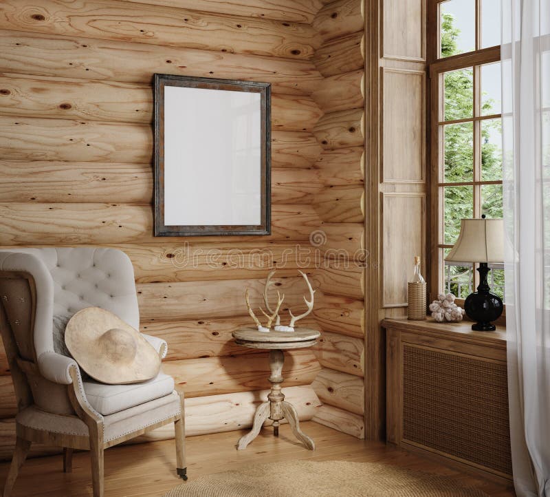 Log Cabin Interior Render Stock Illustrations – 73 Log Cabin Interior ...