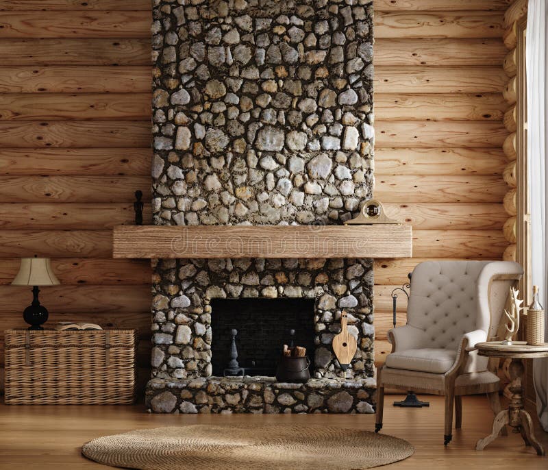 Log Cabin Interior Render Stock Illustrations – 73 Log Cabin Interior ...