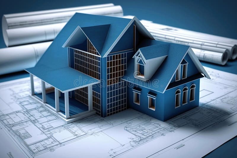 Home Model Architect Blueprint Design. Generative Ai Stock Illustration ... Home Model Architect Blueprint Design. Generative Ai Stock Illustration ...