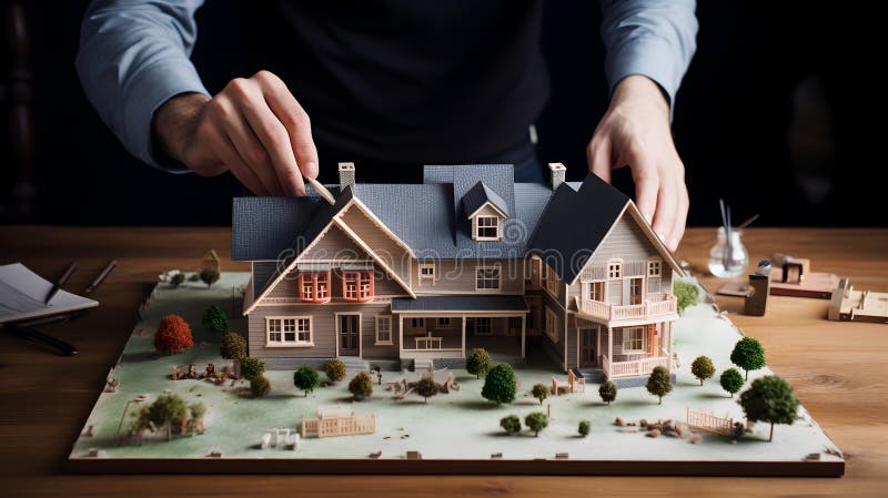 Home Model Being Built, Architect Mockup Planning Phase Stock ...