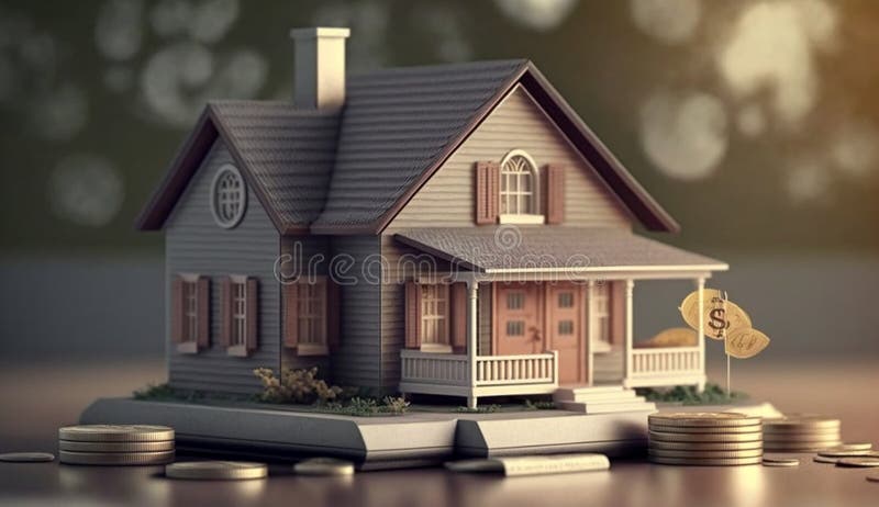 Home Model with Home Loan Concept, AI Generative Stock Illustration ...