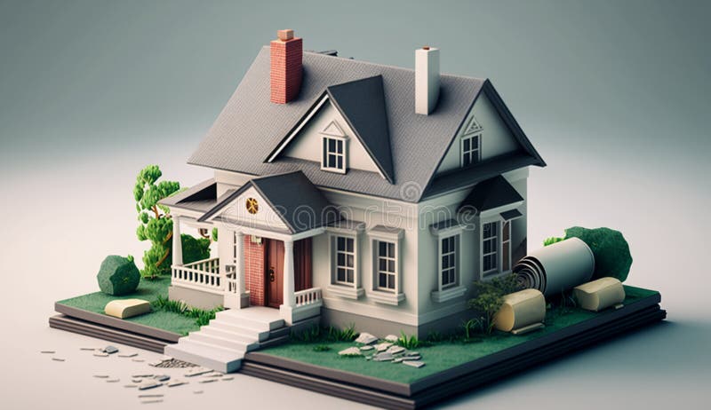 Home Model with Home Loan Concept, AI Generative Stock Illustration ...