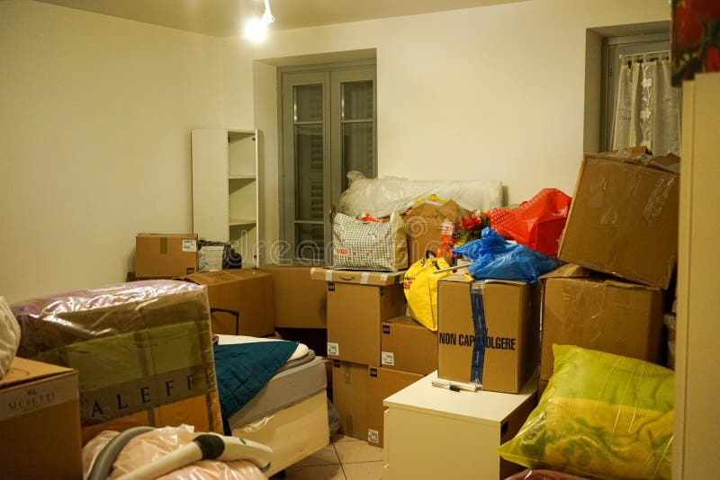 Home Moving Boxes Packed in an Apartment Editorial Photography - Image ...