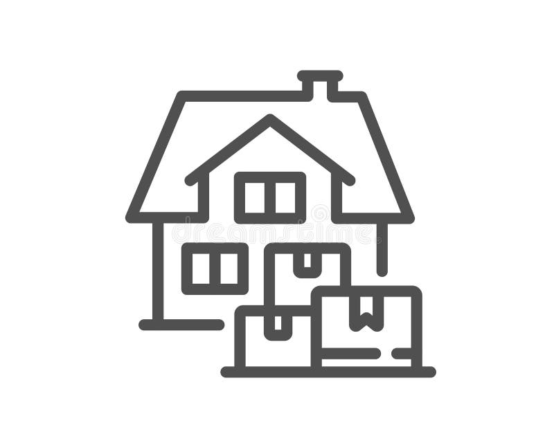 Home Moving Line Icon. Packing Things Sign. Vector Stock Vector ...