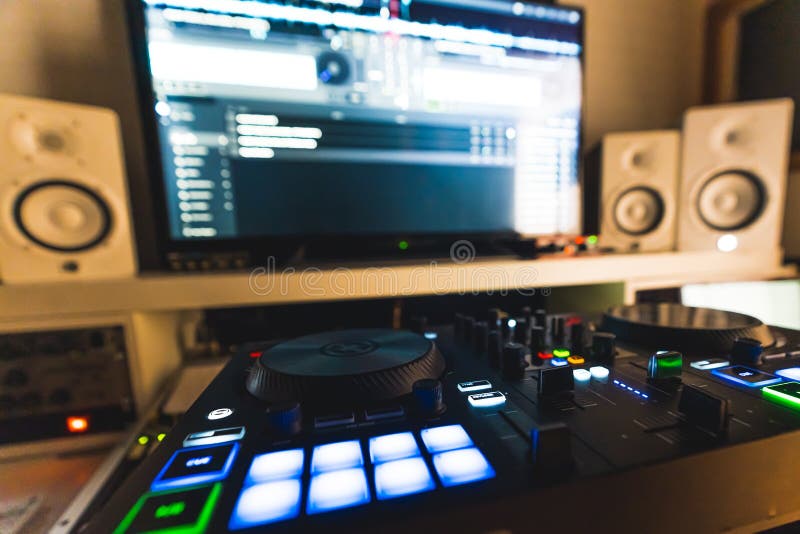 Home Music Recording Studio Setup Stock Photo - Image of record, board: 268804940