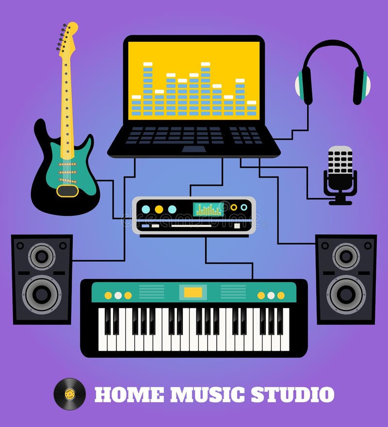 Vector Isometric Home Music Recording Studio Stock Vector ...