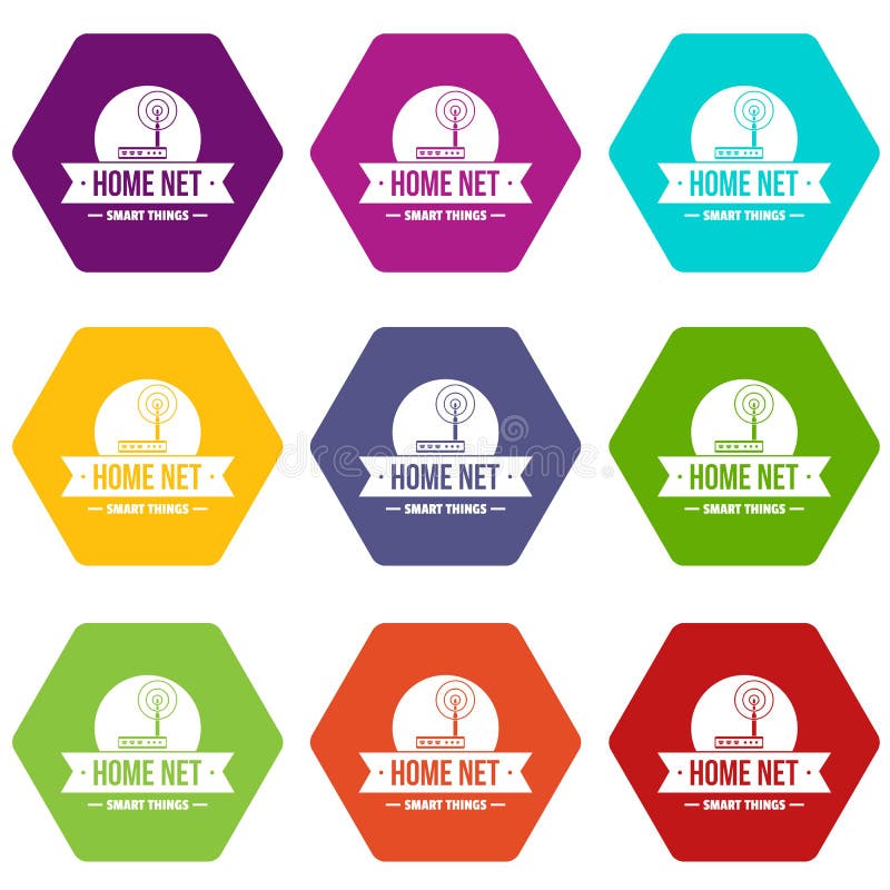 Home Net Icons Set 9 Vector Stock Vector - Illustration of elements ...