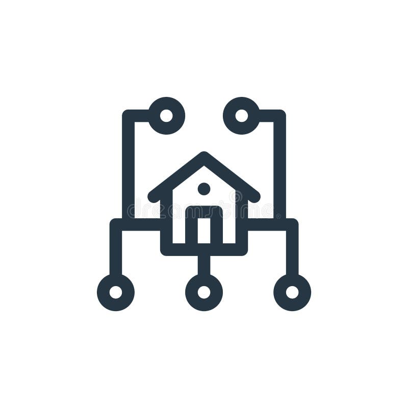 Home Network Icon Vector from Smart Home Concept. Thin Line ...