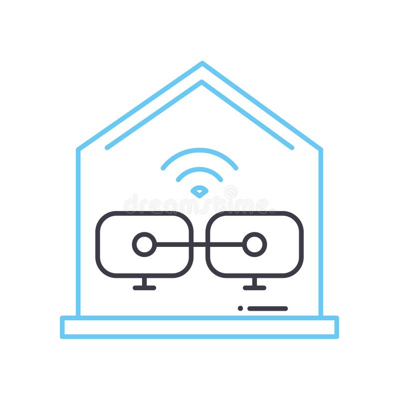 Home Network Line Icon, Outline Symbol, Vector Illustration, Concept ...