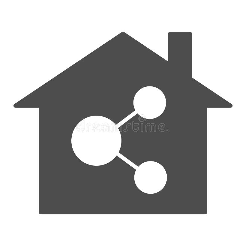 Home Network Solid Icon. Internet and House Vector Illustration ...