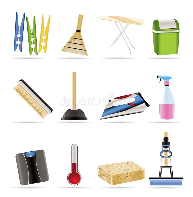 Home Objects and Tools Icons Stock Vector - Illustration of menu, home ...