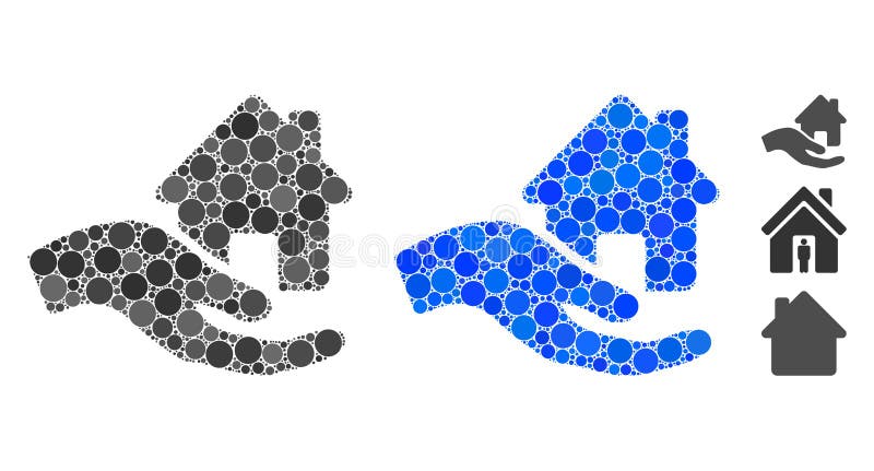 Home Offer Hand Composition Icon of Round Dots Stock Vector ...