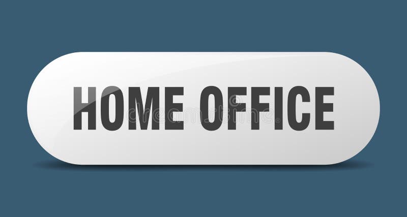 Home Office Button. Sticker. Banner. Rounded Glass Sign Stock Vector ...