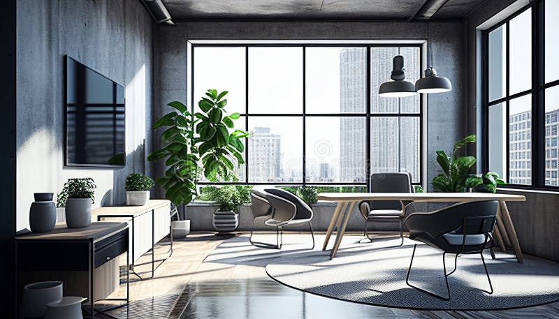 Home Office Cabinet Living Room Interior Concept Stock Image - Image of ...