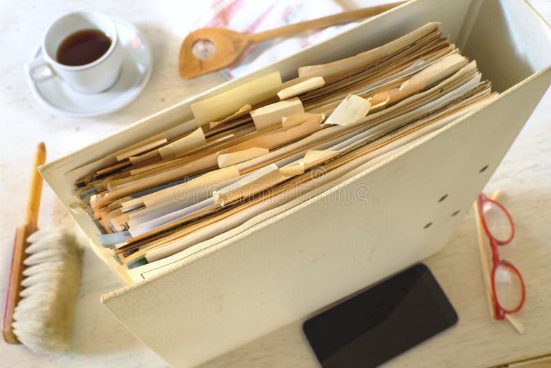 Home Office Concept,file Folder and Household Objects, Double Pressure ...