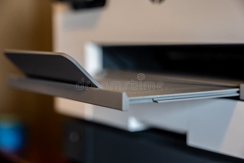 Narrow Focus on Empty Printer Feed Table Stock Image - Image of error ...