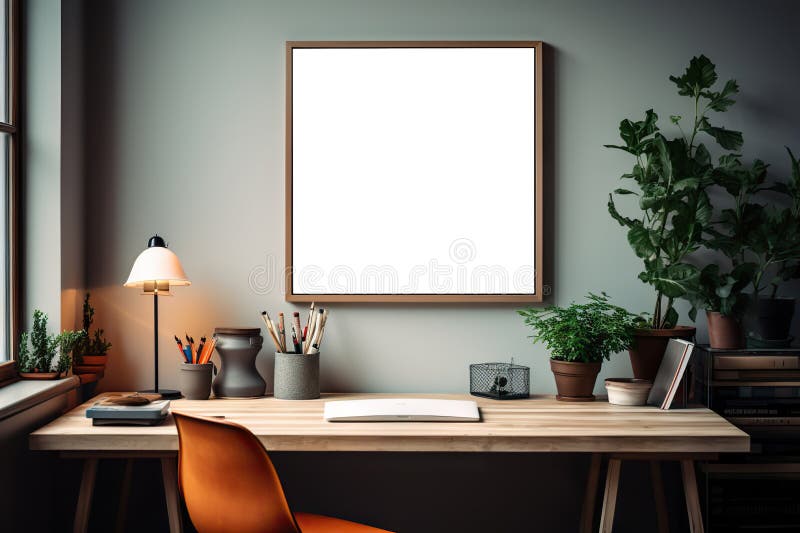 Home Office Inspiration Mock-up Poster in a Stylish Interior Setting ...