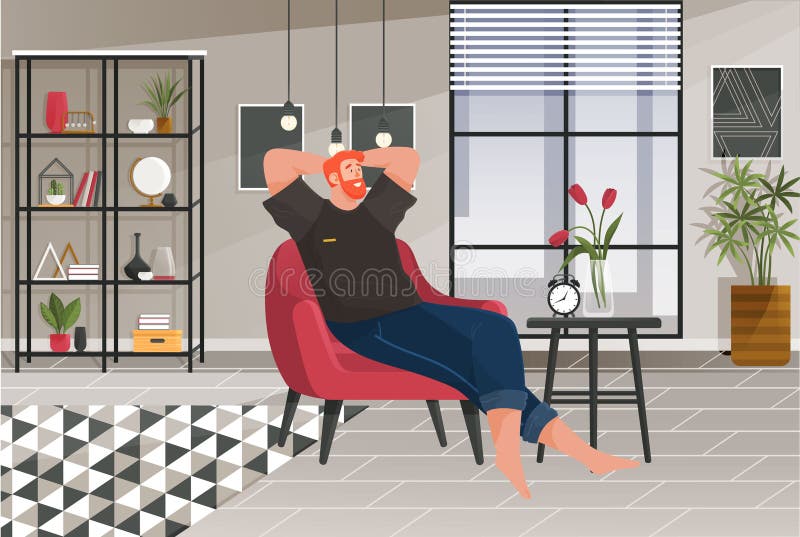 Home Office Interior. Vector Illustration. Minimalist Work Space Remote ...