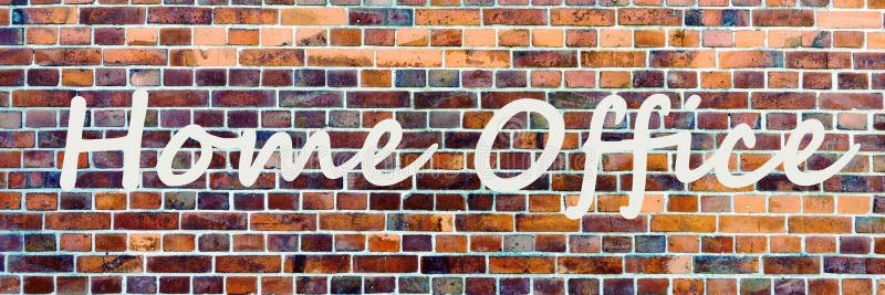 Home Office Lettering on a Colorful Stone Wall Stock Image - Image of ...