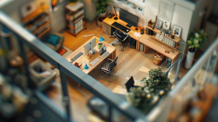 Home Office Miniature Model Stock Image - Image of chair, decorative ...