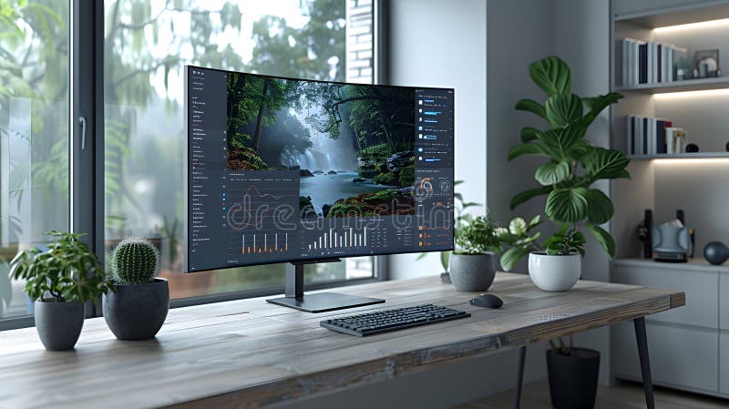 Home Office Project Management Dashboard Stock Illustration ...