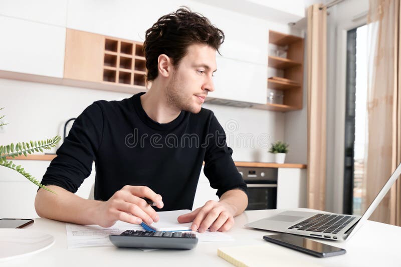 Home Office, Remotely Working Concept Stock Photo - Image of money ...