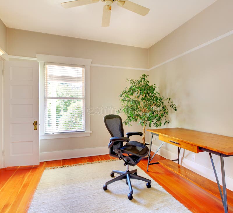 Home Office Room Interior with Desk. Stock Photo - Image of indoors ...