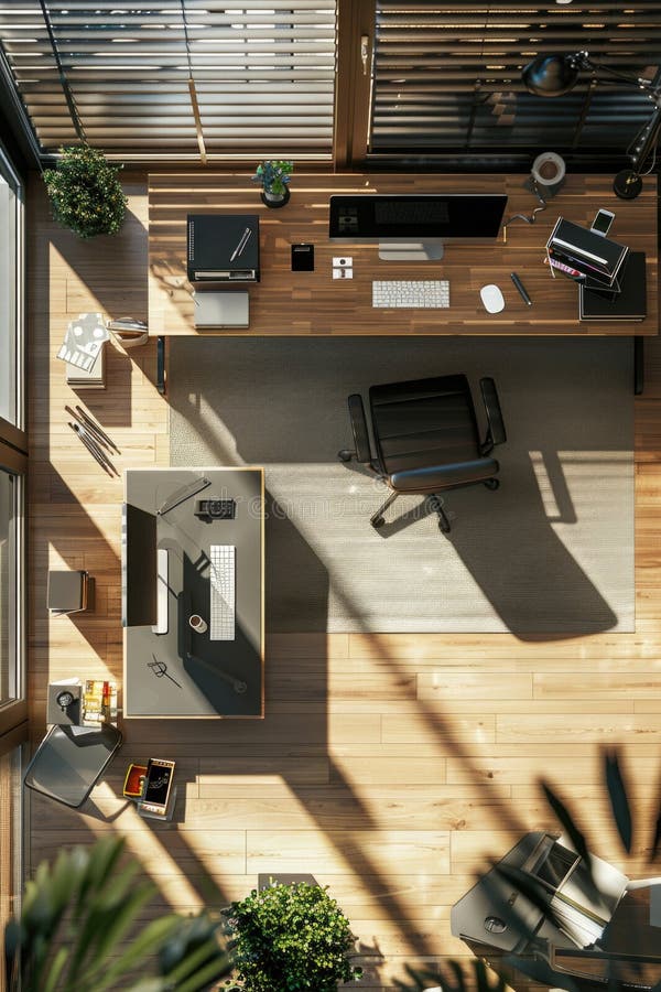 A Home Office Setup Featuring a Computer Desk and Chair, Ideal for ...