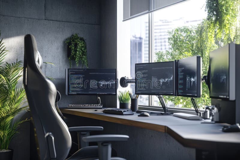 Monitors Ergonomic Chair Stock Illustrations – 1,662 Monitors Ergonomic ...